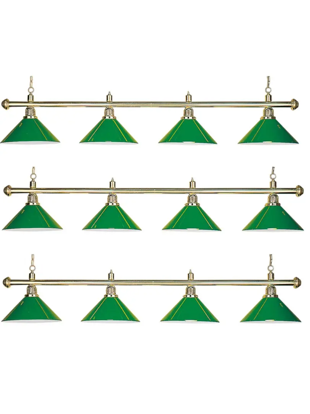 Cue Ray Classic Green & Brass Billiard Table Light – 13-Shade Vintage ...